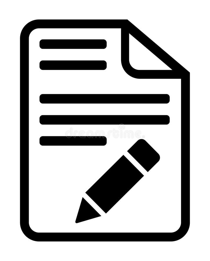Document Avec L'icône De Pictogramme De Crayon Illustration Plate ...