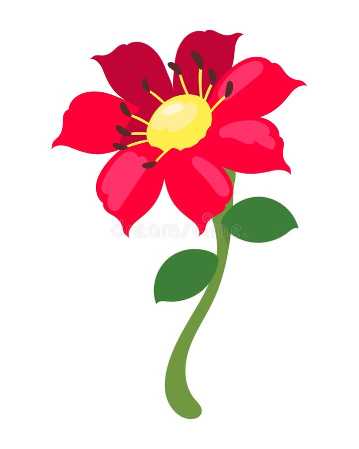 Icône De Fleur Rouge Isolée Illustration de Vecteur - Illustration du ...