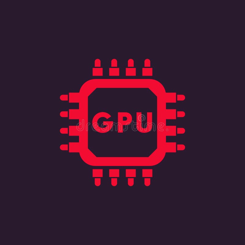 Icône De GPU, Vecteur Graphique De Jeu De Puces Illustration de Vecteur ...