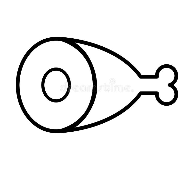 Jambe d'icône de jambon illustration de vecteur. Illustration du ...