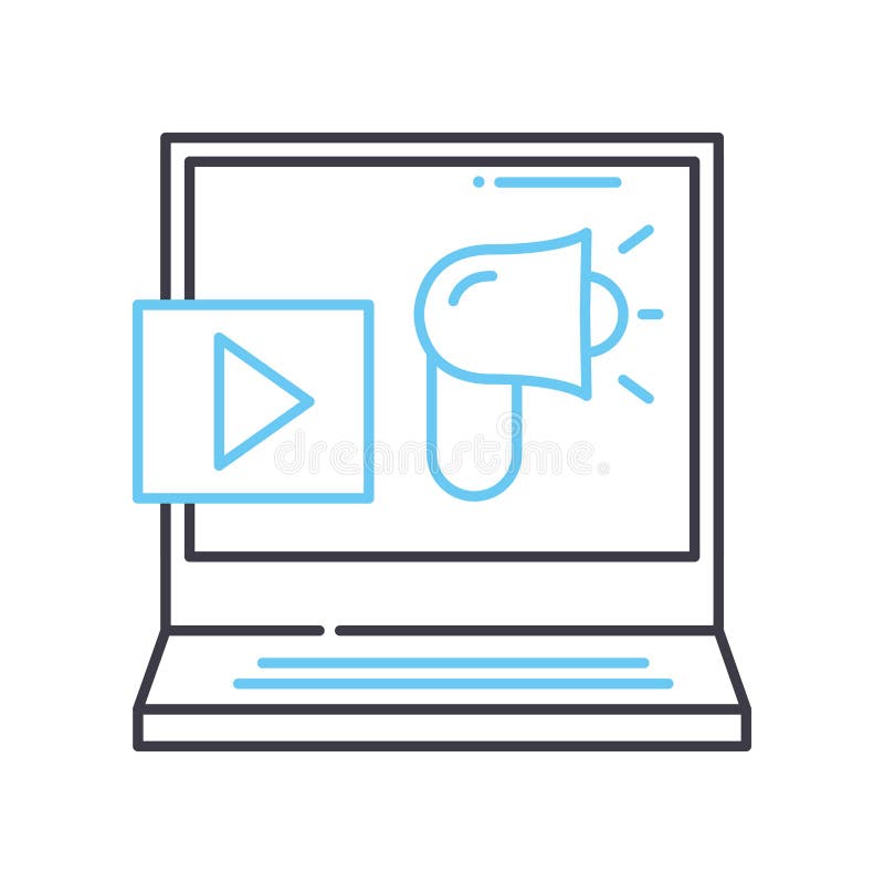 Icône De Ligne De Marketing De Diffusion Symbole Symbole Symbole ...