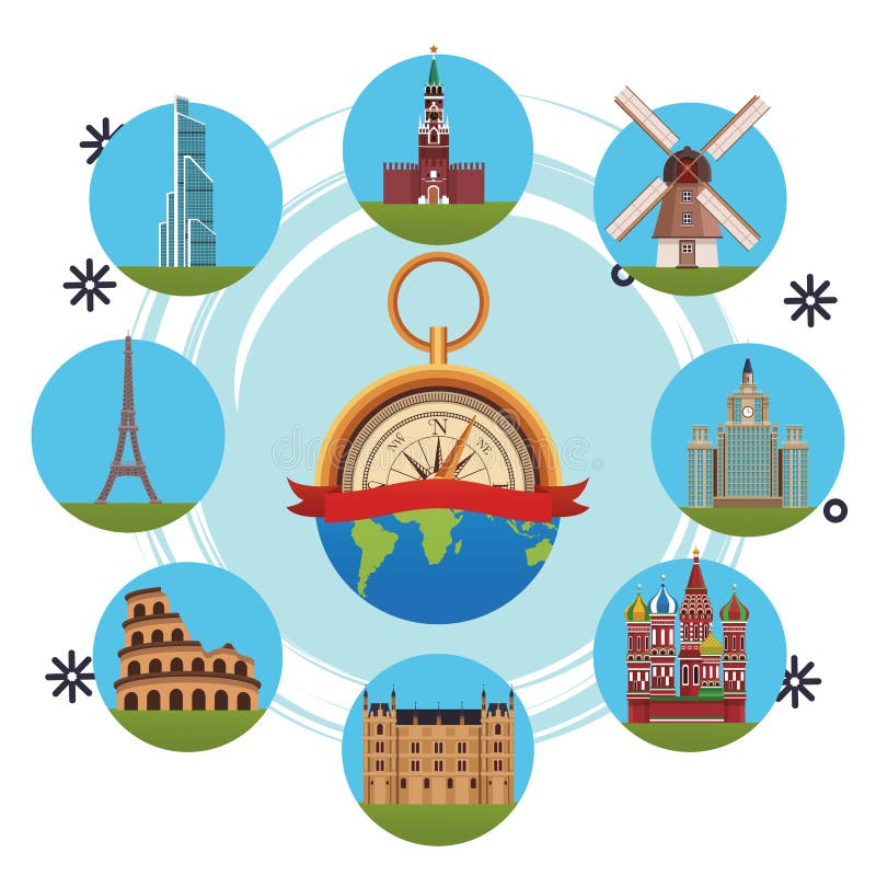 Icône De Monuments Du Monde Illustration de Vecteur - Illustration du ...