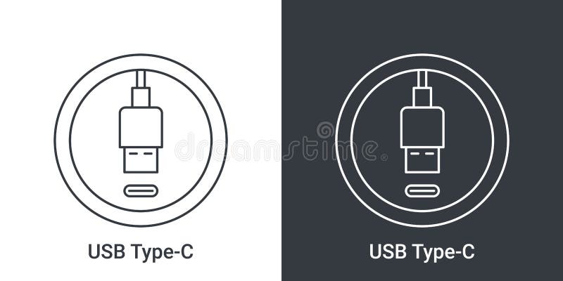 Icône De Port De Type C Usb. Prise USB. Connecteurs USB. Illustration ...