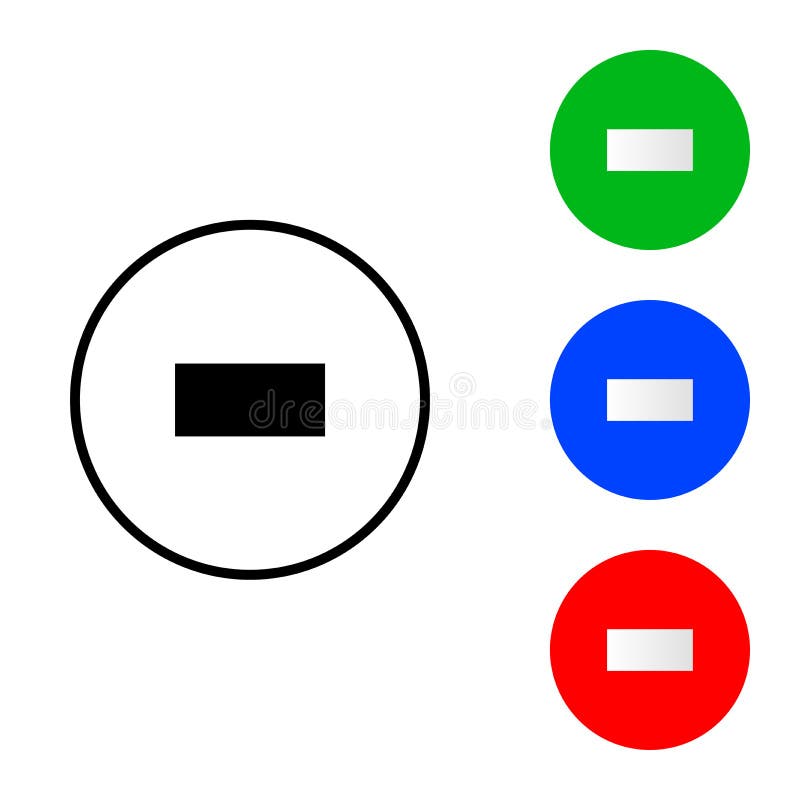 Icône De Signe Moins Symbole Négatif Illustration de Vecteur ...