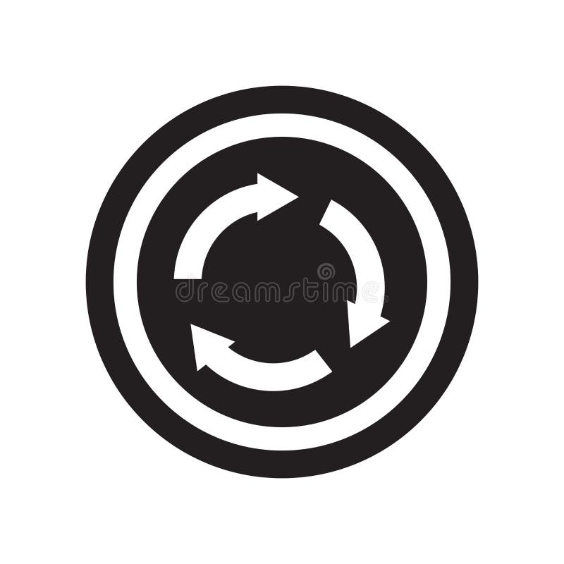 Icône De Rond Point, Poteau De Signalisation, Direction Illustration de ...