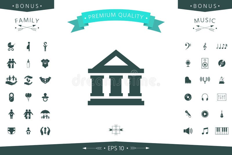 Icône de symbole de banque illustration de vecteur. Illustration du ...