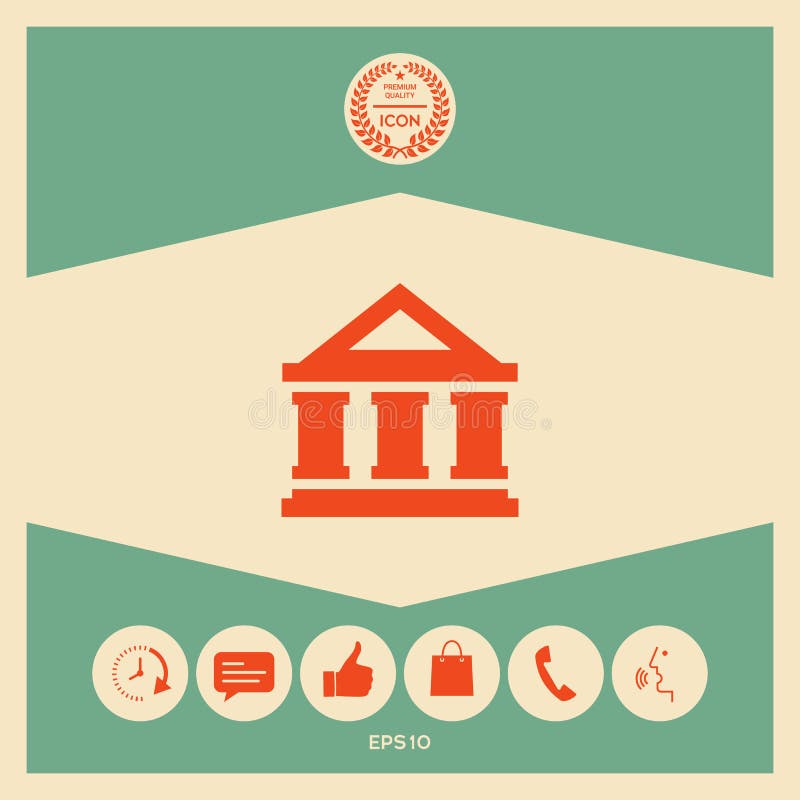 Icône de symbole de banque illustration de vecteur. Illustration du ...