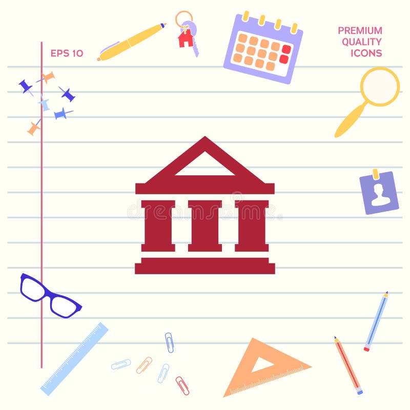 Icône de symbole de banque illustration de vecteur. Illustration du ...