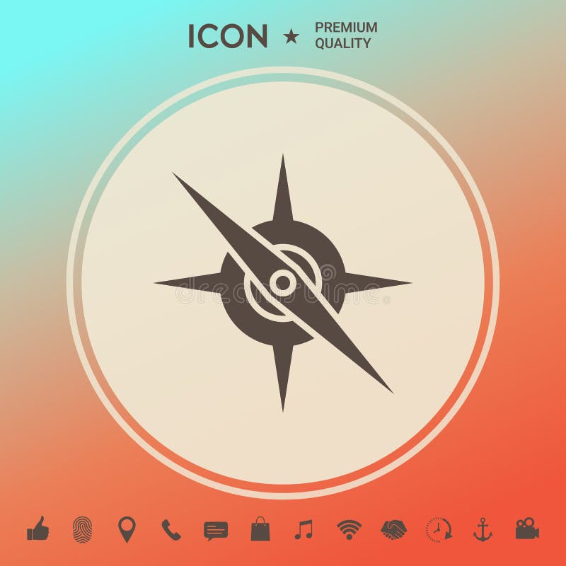 Icône De Symbole De Boussole Illustration de Vecteur - Illustration du ...