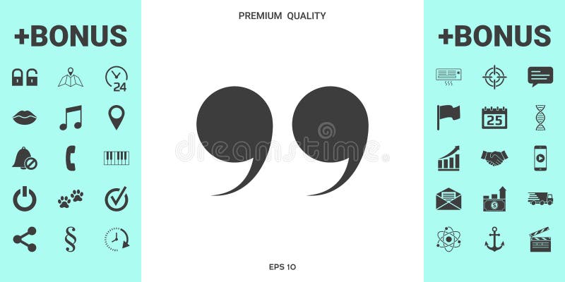 Icône De Symbole De Citation Illustration de Vecteur - Illustration du ...