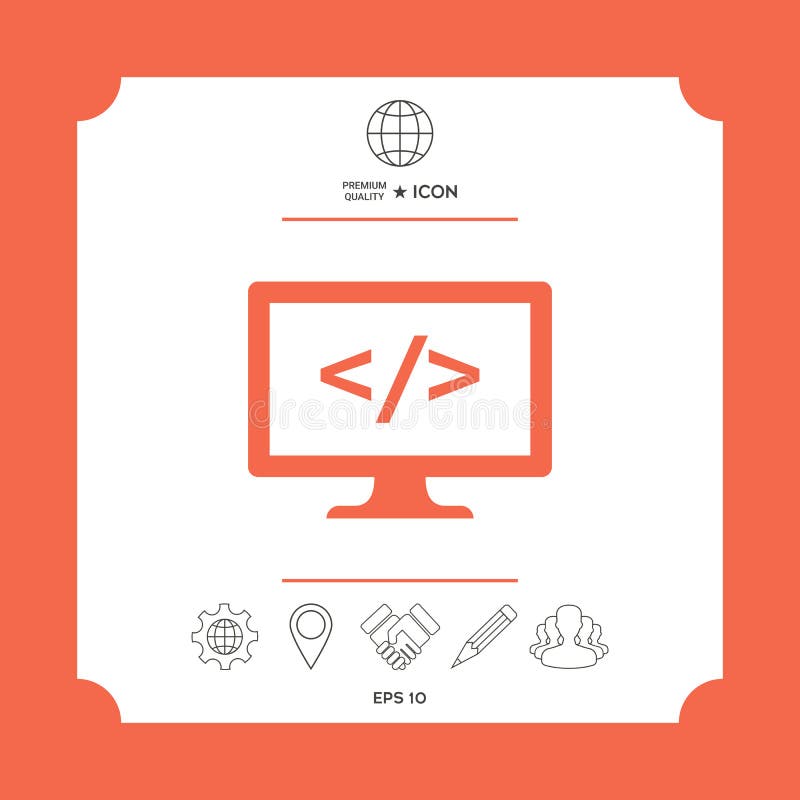 Icône de symbole de codage illustration de vecteur. Illustration du ...