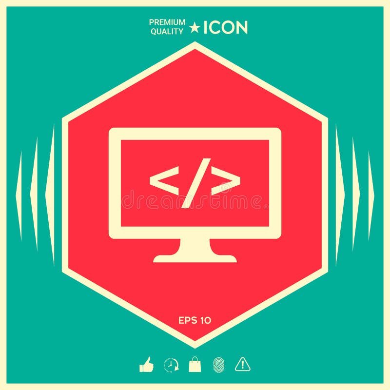 Icône de symbole de codage illustration de vecteur. Illustration du ...