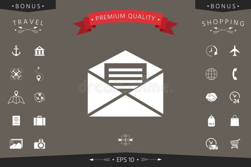 Icône de symbole d'email illustration de vecteur. Illustration du ...