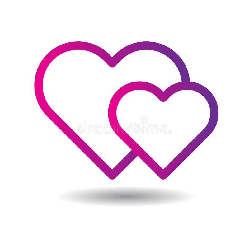 Icône De Web De Deux Coeurs Illustration de Vecteur - Illustration du ...