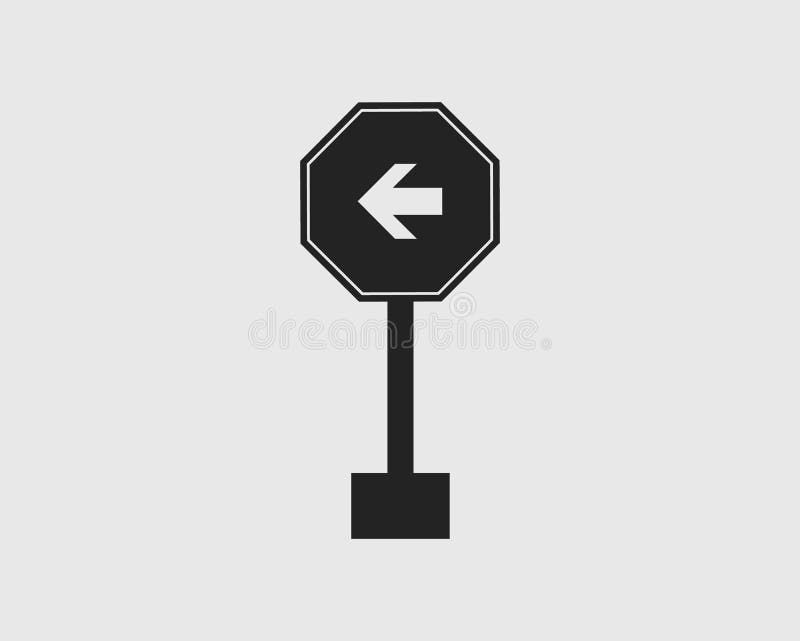 Panneau Routier De Flèche Gauche De Sens Unique D'isolement Sur Le ...