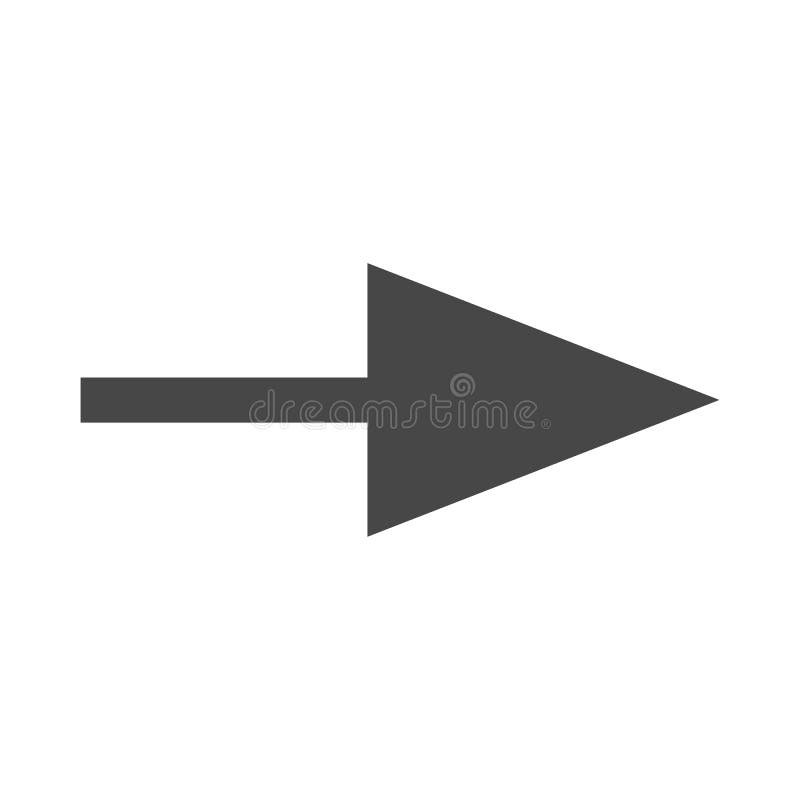 Flèche Droite Noire Ligne Icône Simple D'isolement Sur Le Blanc ...