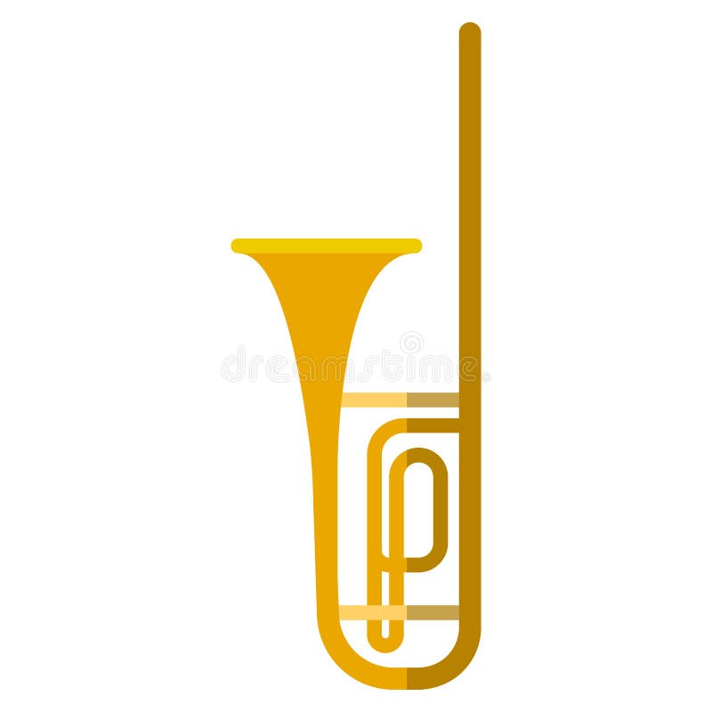 Icône Plate D'instrument De Musique De Trombone Illustration de Vecteur ...
