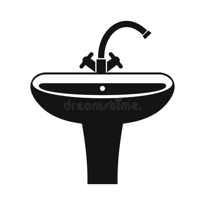 Icône Simple Noire De Lavabo Illustration Stock - Illustration du ...