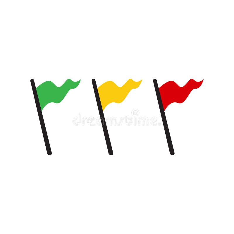 Icône Vectorielle Du Drapeau Rouge Vert Jaune En Style Plat ...