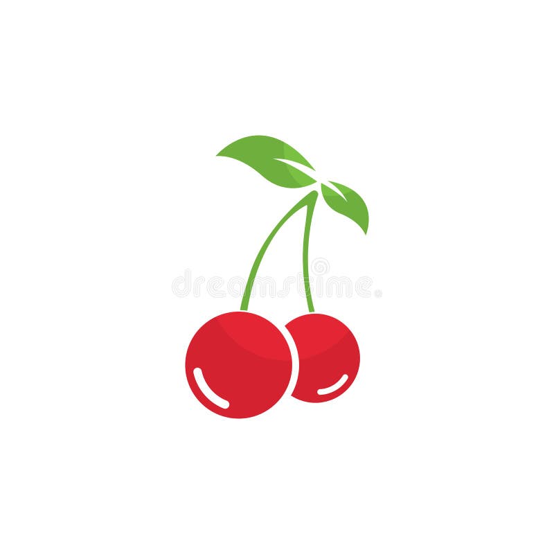 Icône Vectorielle Du Logo Cerise Illustration de Vecteur - Illustration ...
