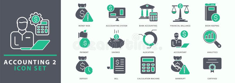 Icônes comptables illustration de vecteur. Illustration du examiner ...