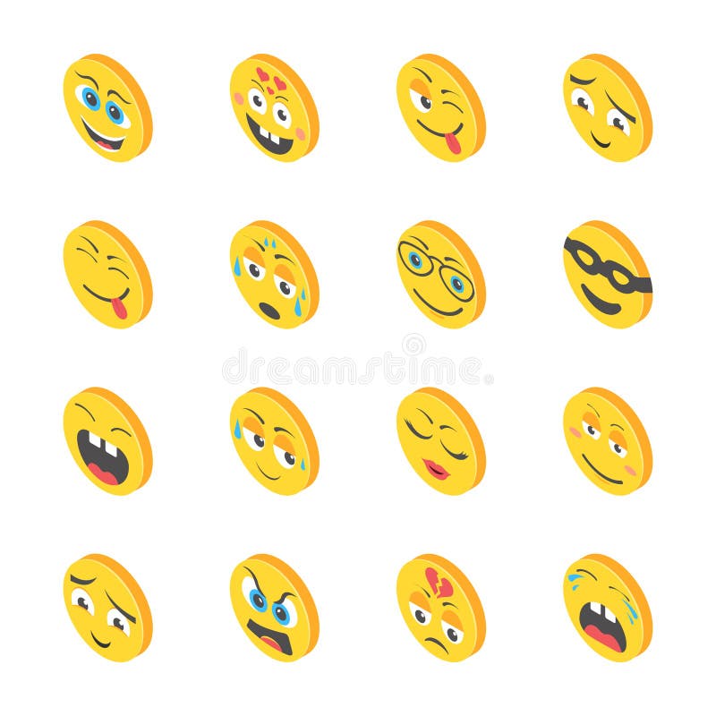 Icônes D'emojis De Sentiments Illustration Stock - Illustration du ...