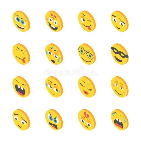 Icônes D'emojis De Sentiments Illustration Stock - Illustration du ...