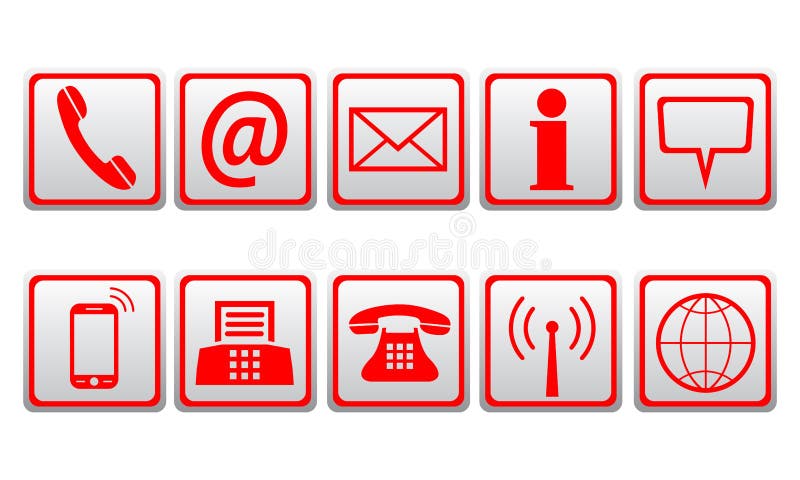 Bouton Rond Rouge Vitreux D'icône De Téléphone Illustration Stock ...