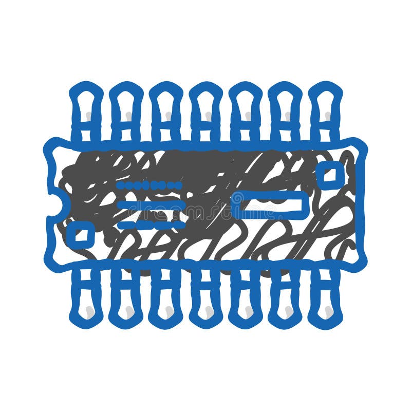 Ic Chip Electronic Component Icon Doodle Illustration Stock Vector - Illustration of technology ...