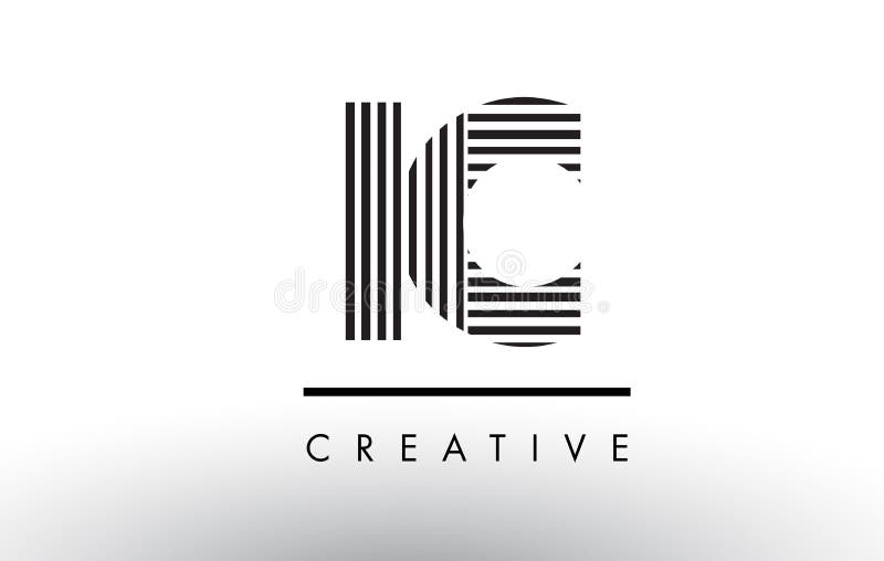 IC I C Black and White Lines Letter Logo Design. Stock Vector ...