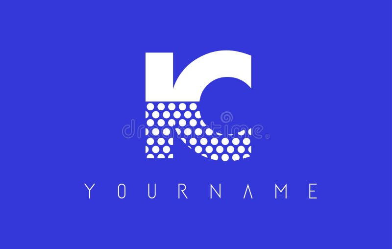 IC I C Dotted Letter Logo Design with Blue Background. Stock Vector ...