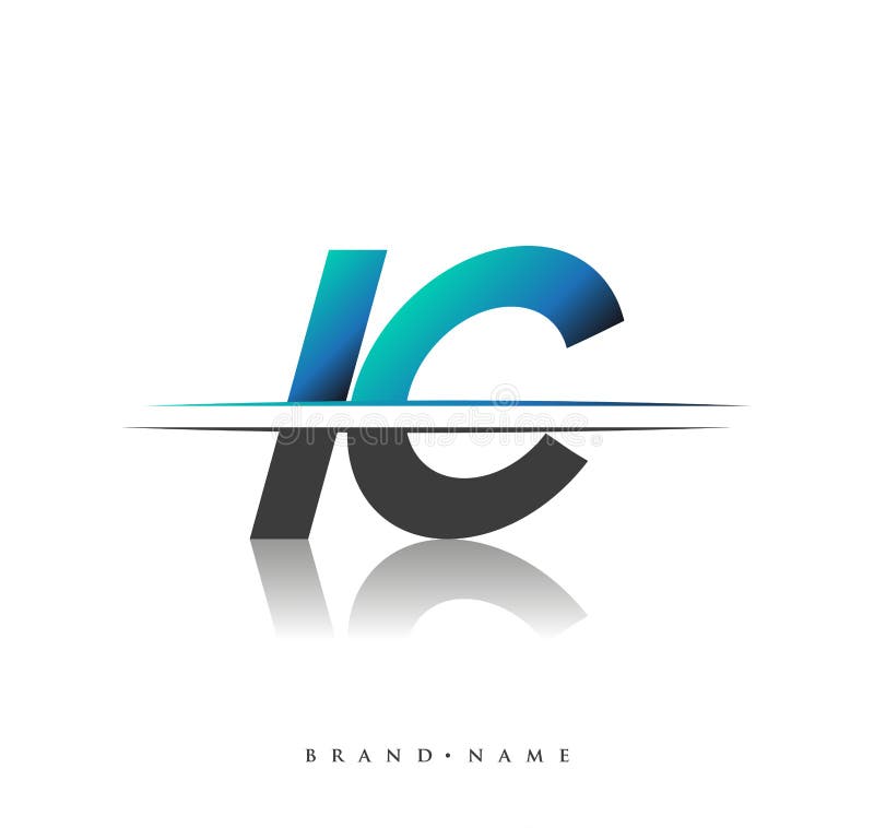IC Initial Logo Company Name Colored Black and Blue, Simple and Modern ...