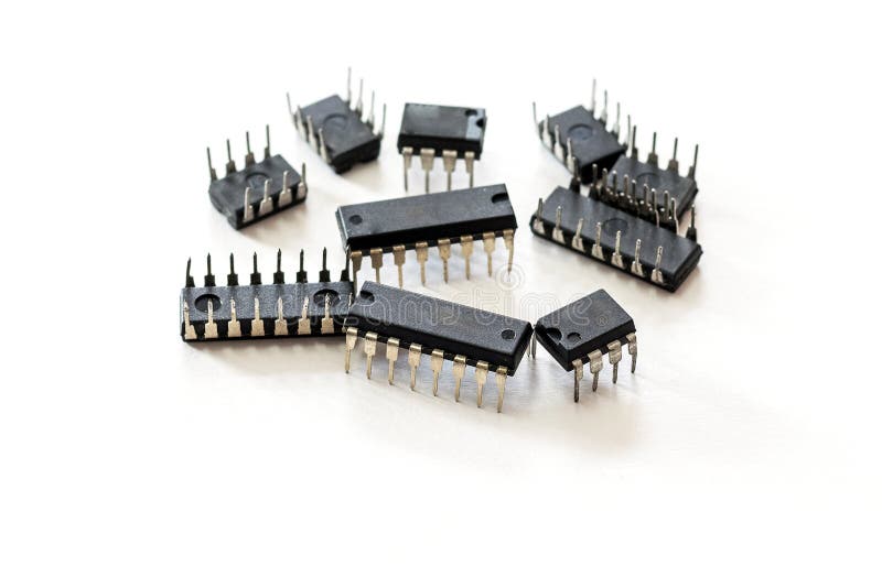 IC ,integrated Circuit on White Background. Stock Image - Image of ...