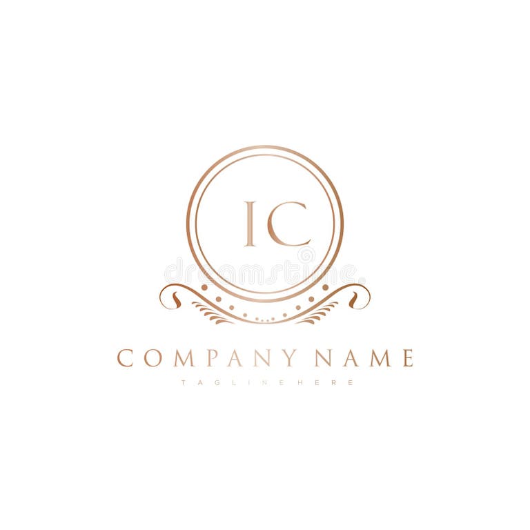 IC Letter Initial with Royal Luxury Logo Template Stock Vector ...