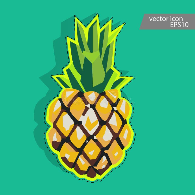 Icône D'ananas Label De Vecteur D'ananas Illustration de Vecteur ...