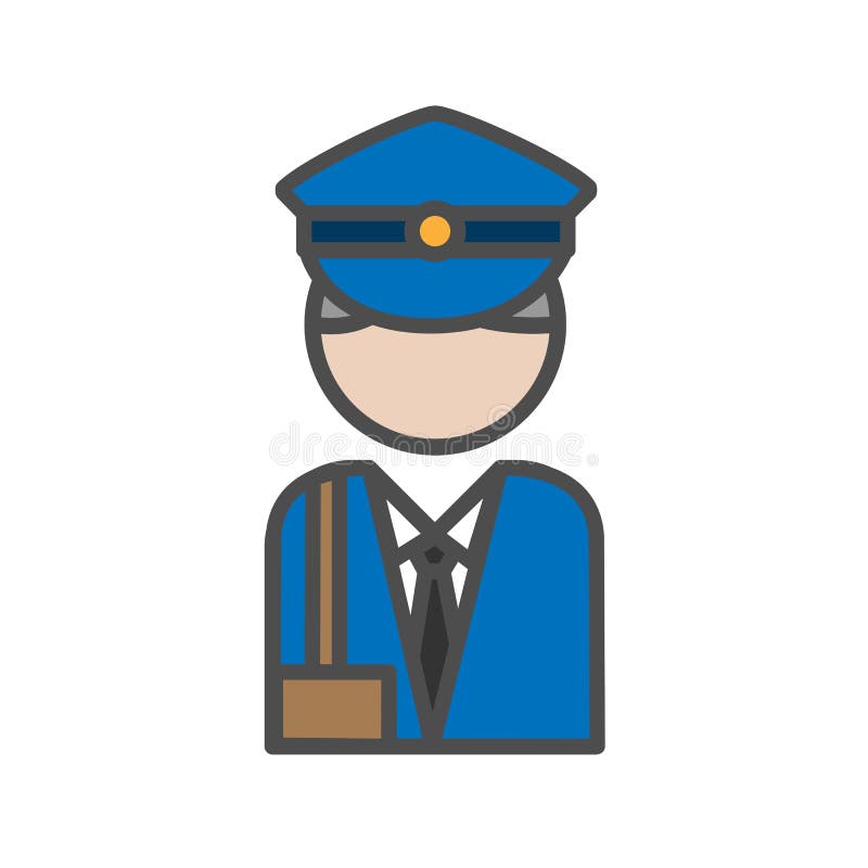 Icône d'avatar de facteur illustration de vecteur. Illustration du ...