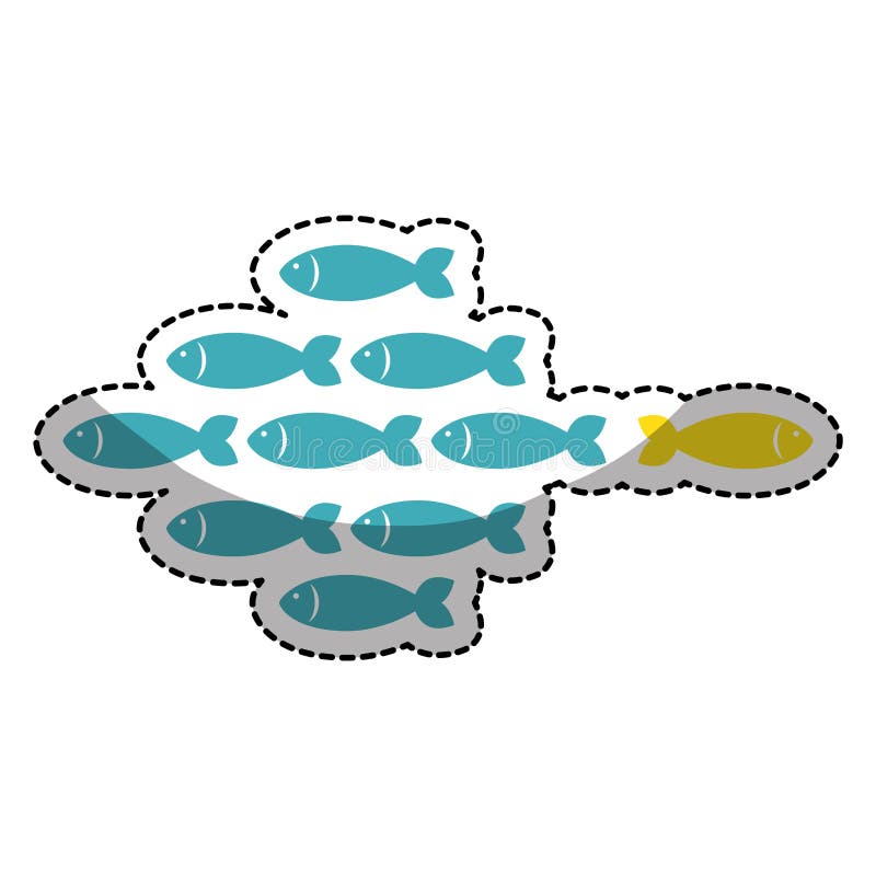 Icône de banc de poissons illustration de vecteur. Illustration du ...