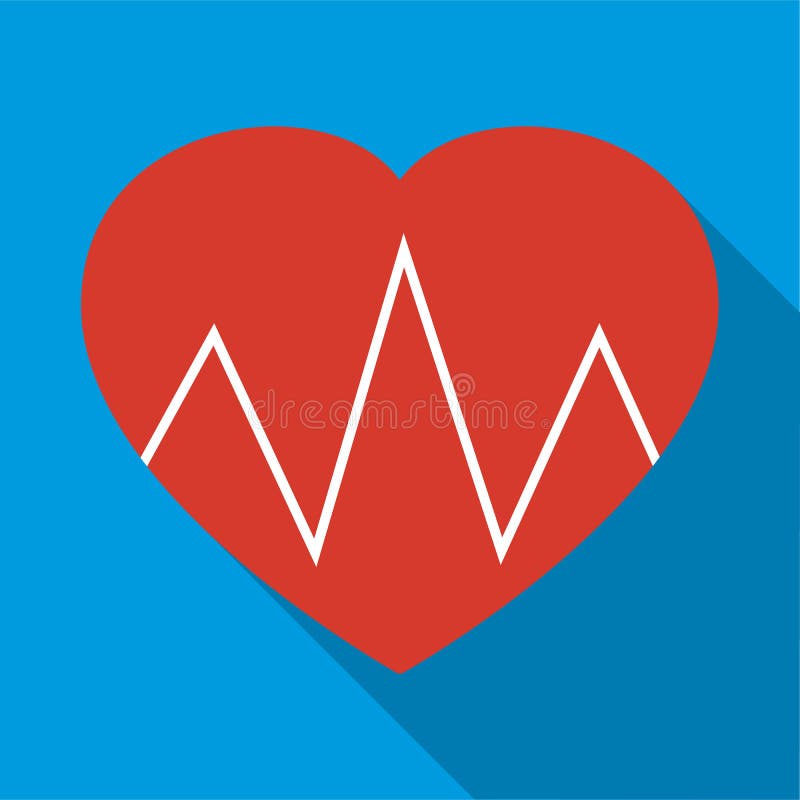 Icône De Coeur De Cardiogramme, Style Plat Illustration de Vecteur ...