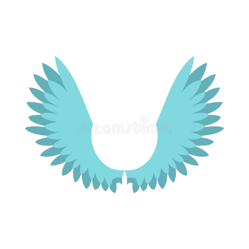 Icône De Deux Ailes, Style Plat Illustration de Vecteur - Illustration ...