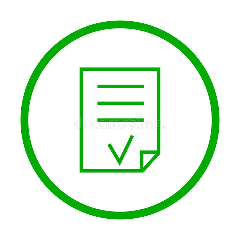 Icône De Document Valide, Style Plat Illustration de Vecteur ...