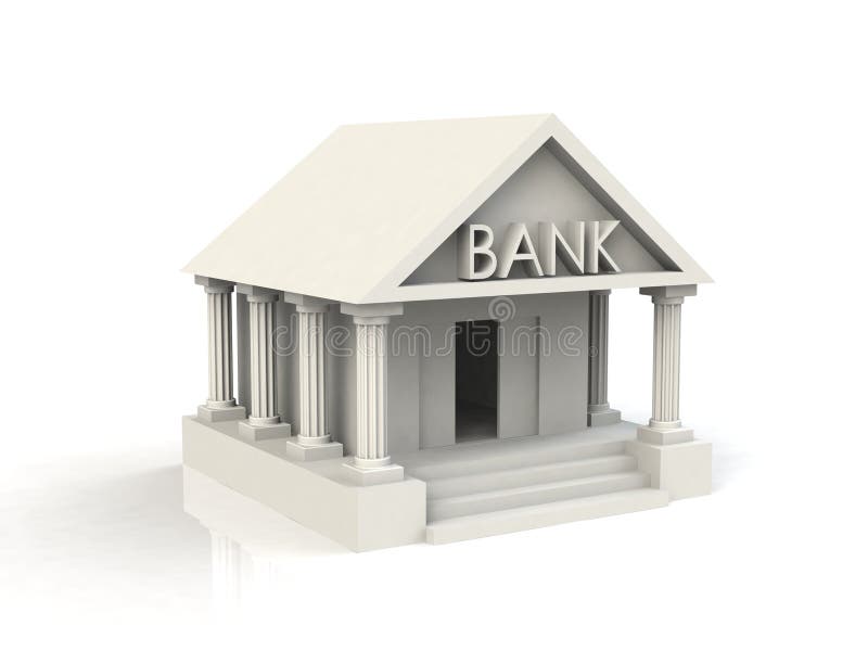 Icône De La Banque 3d Sur Un Fond Blanc Illustration Stock ...