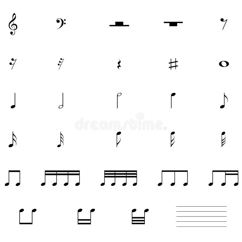 Ensemble De Signes Musicaux Illustration de Vecteur - Illustration du ...