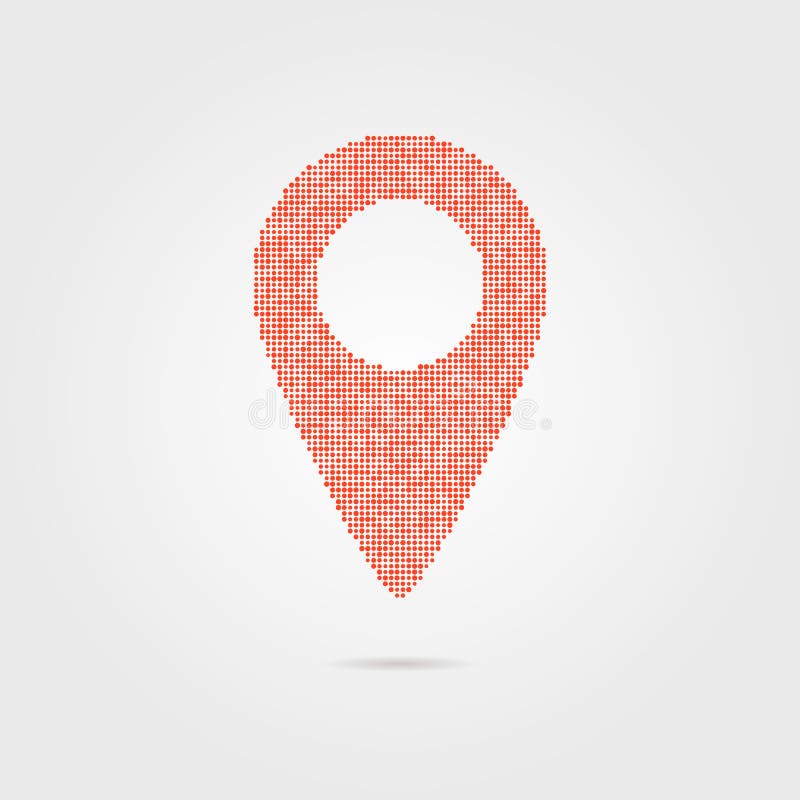Icône De Pin Des Points Rouges Avec L'ombre Illustration de Vecteur ...