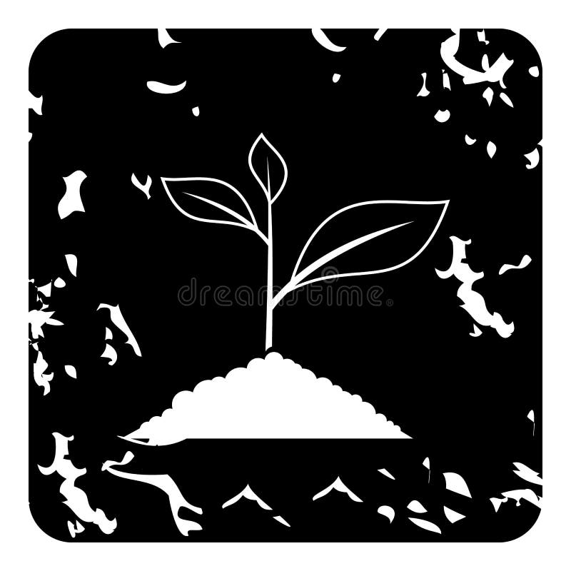 Icône De Pousse, Style Grunge Illustration de Vecteur - Illustration du ...