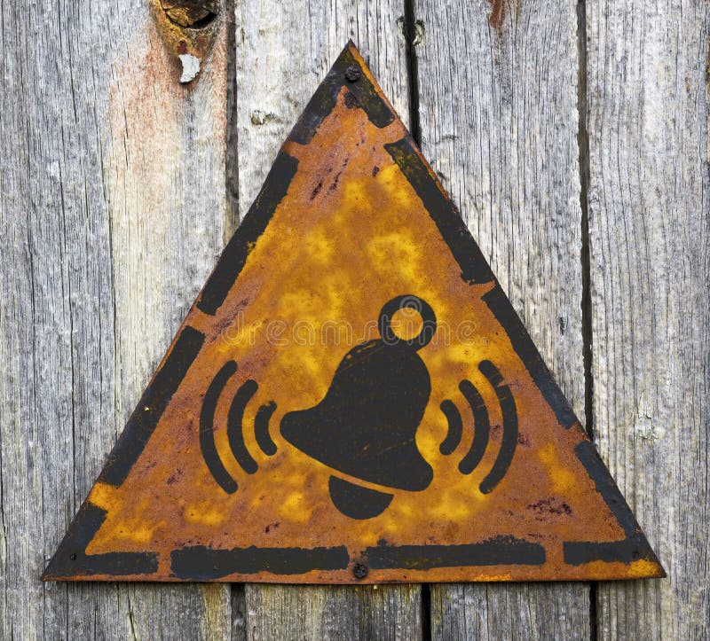 Icône De Sonnerie De Bell Sur Rusty Warning Sign. Image stock - Image ...