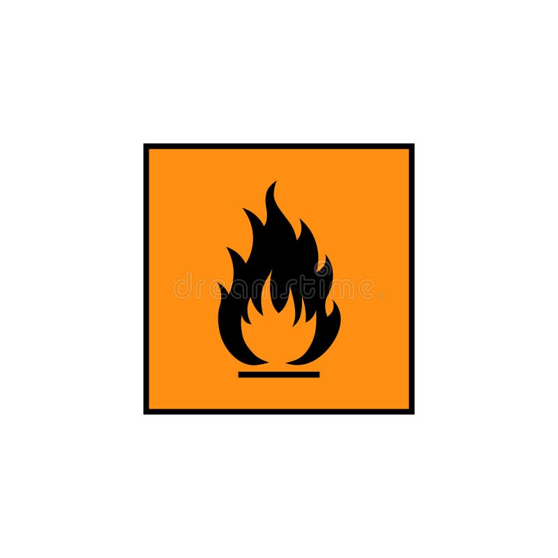 Icône inflammable de signe illustration de vecteur. Illustration du ...