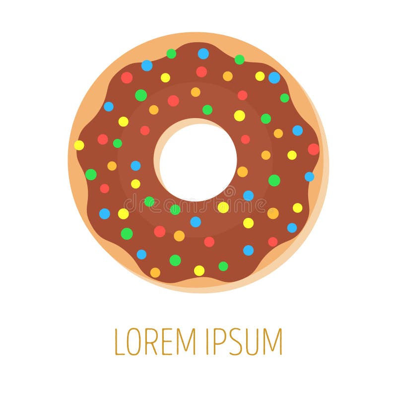 Icône Ou Logo De Beignet Sur Un Fond Blanc Illustration de Vecteur ...