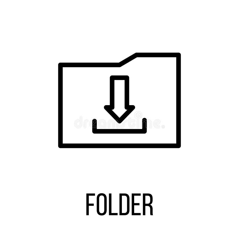 Icône Ou Logo De Dossier Dans La Ligne Style Moderne Illustration de ...