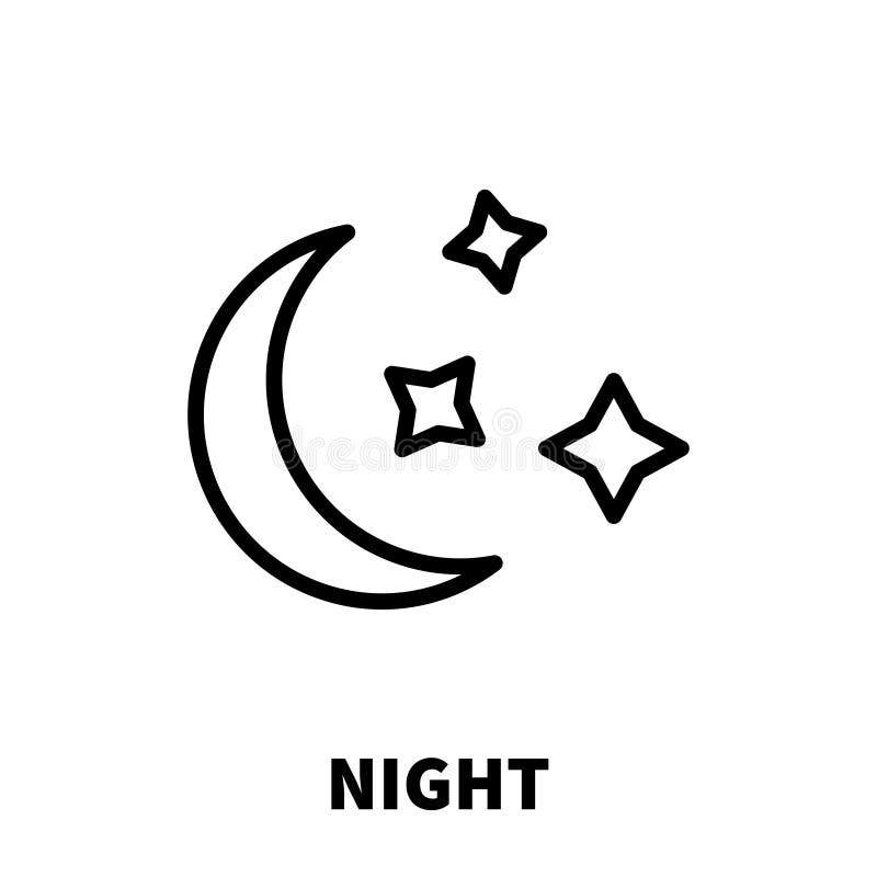 Icône Ou Logo De Nuit Dans La Ligne Style Moderne Illustration de ...