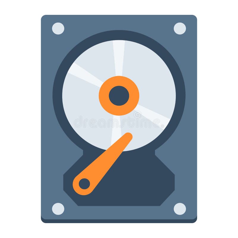 Lecteur De Disque Dur Ou Icône De HDD Dans Le Style Plat Sur Le Fond ...